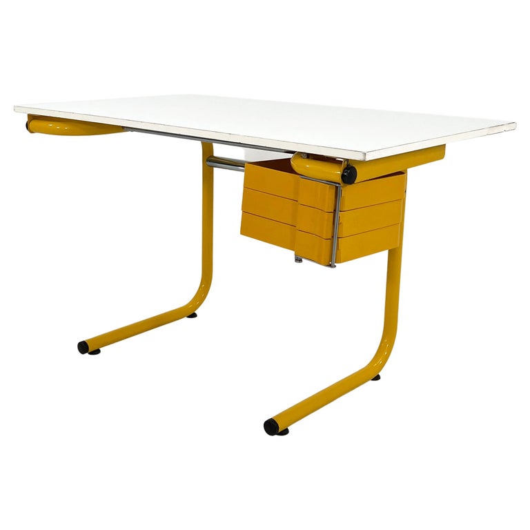 Yellow Drafting Table / Desk by Joe Colombo for Bieffeplast, 1970s at ...