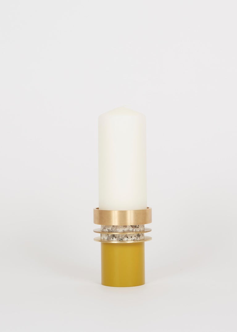 Yellow Eros Granit Candle Holder by French Designer Marine Breynaert ...