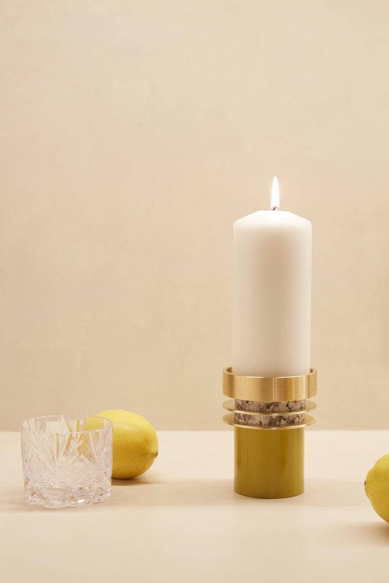 Yellow Eros Granit Candle Holder by French Designer Marine Breynaert ...