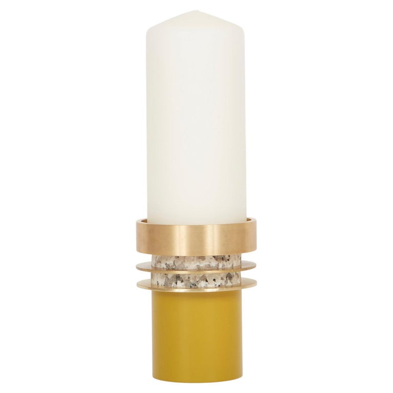 Yellow Eros Granit Candle Holder by French Designer Marine Breynaert ...
