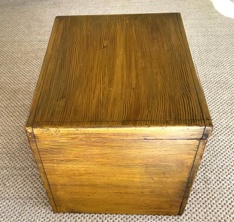 Yellow Faux-Bois Pine Box For Sale at 1stDibs