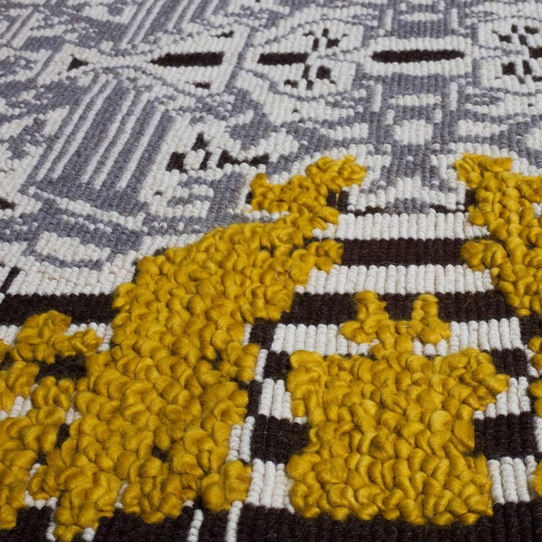 Yellow Flower Garden Rug For Sale at 1stDibs