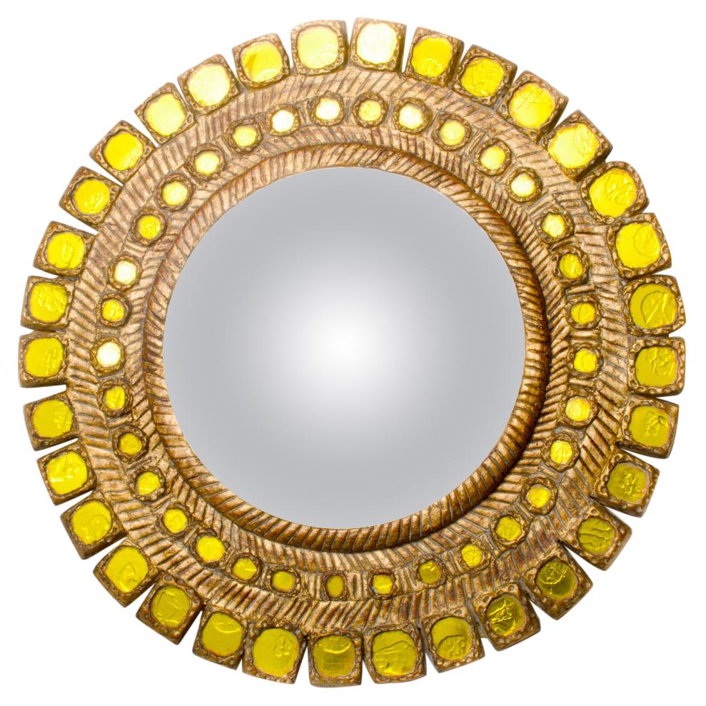 Yellow Glass and Resin Mirror in the Manner of Line Vautrin at 1stDibs