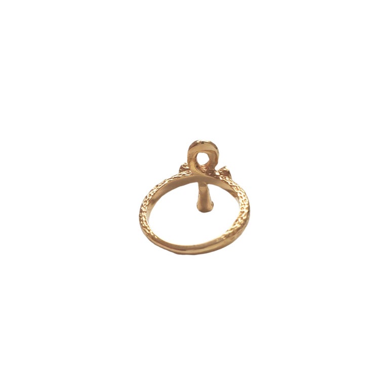 Yellow Gold 10K Ankh Key of Life Ring For Sale at 1stDibs