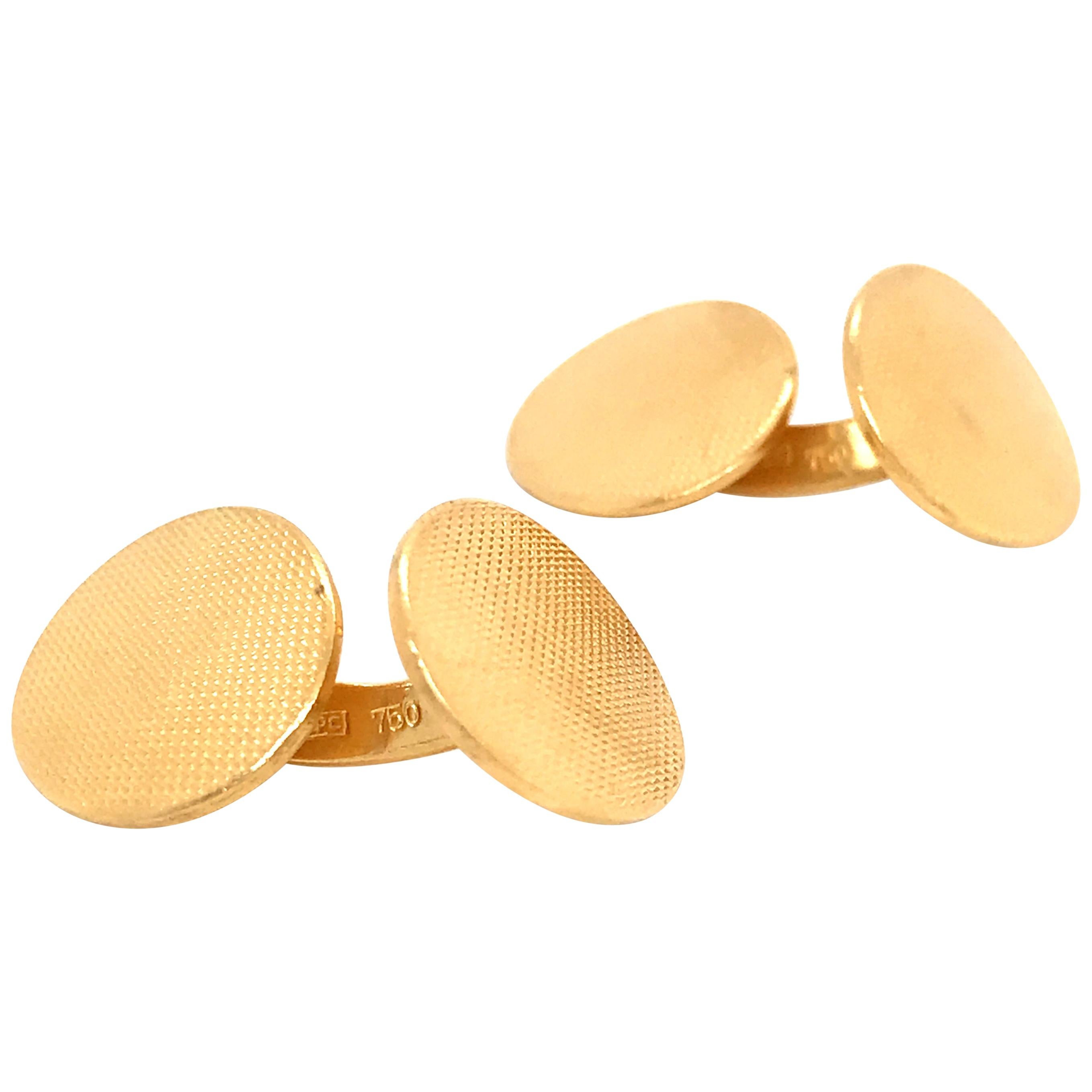 British 18 Karat Yellow Gold Montgolfier Hot Air Balloon Cufflinks For ...