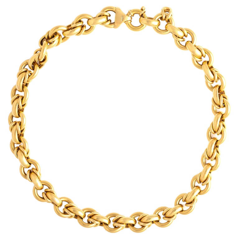 Yellow Gold 18k Chain Bracelet For Sale at 1stDibs