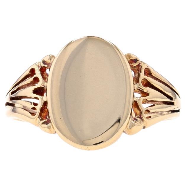 Yellow Gold Men's Engravable Signet Ring - 10k For Sale at 1stDibs