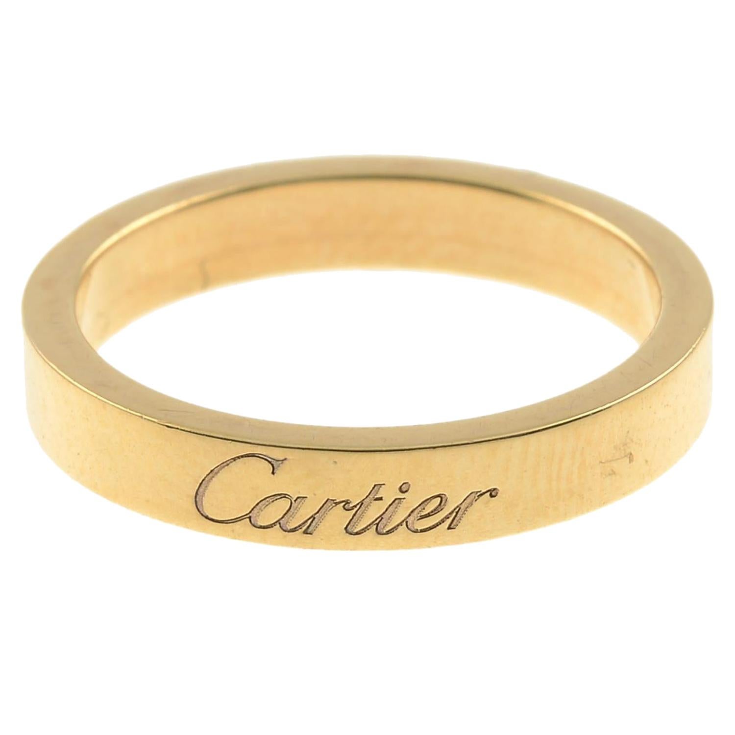Cartier Enameled Gold Cigar Band Ring at 1stdibs