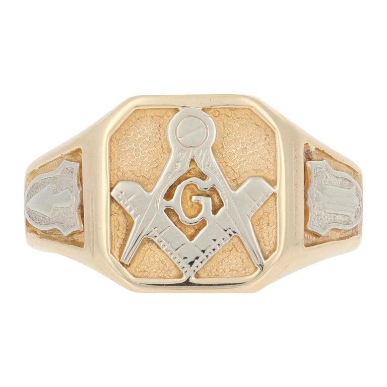 Customizable Yellow Gold Blue Lodge Master Mason Ring, 10k Masonic Men ...