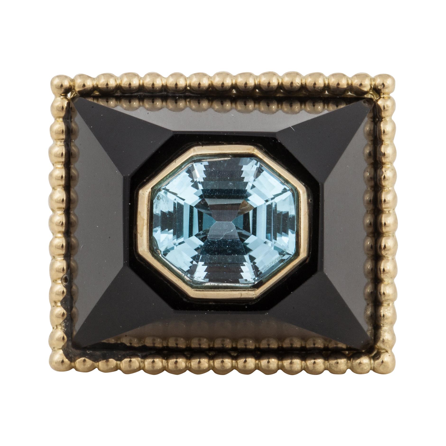 Cartier Paris Blue Topaz Gold Dome Ring at 1stDibs | cartier topaz ring