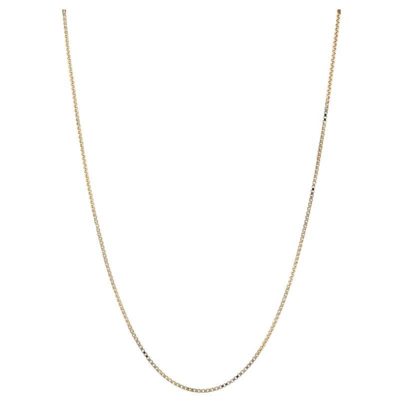 Yellow Gold Box Chain Necklace 15 3/4" - 18k For Sale at 1stDibs