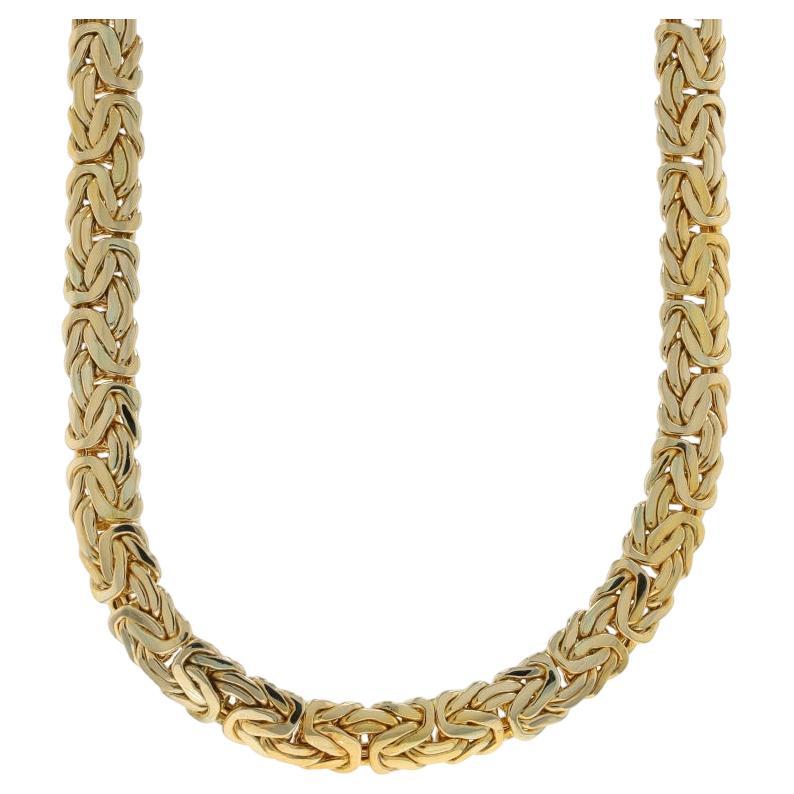 Yellow Gold Square Byzantine Chain Necklace 18 1/4" - 14k Italy For ...