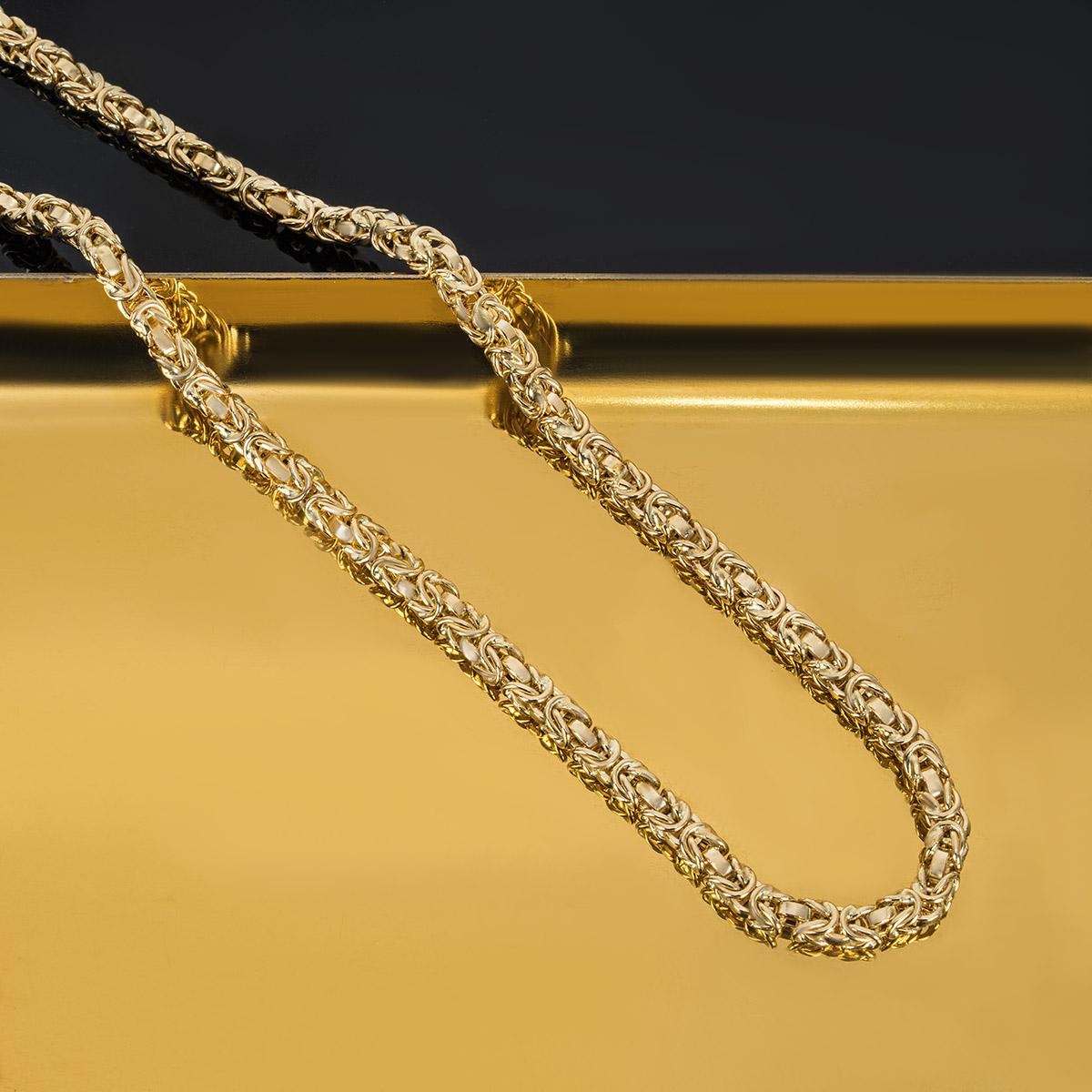 Yellow Gold Byzantine Chain Necklace For Sale at 1stDibs