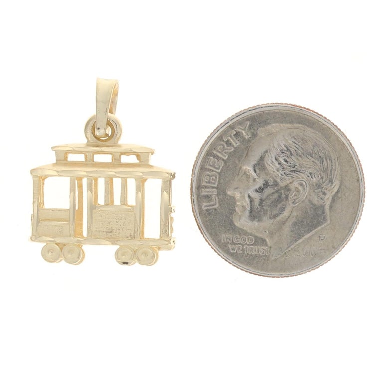 Yellow Gold Cable Car Pendant, 14k San Francisco, CA Travel Souvenir ...