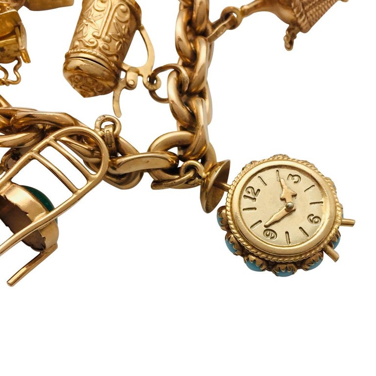 Yellow Gold Charm Bracelet at 1stDibs