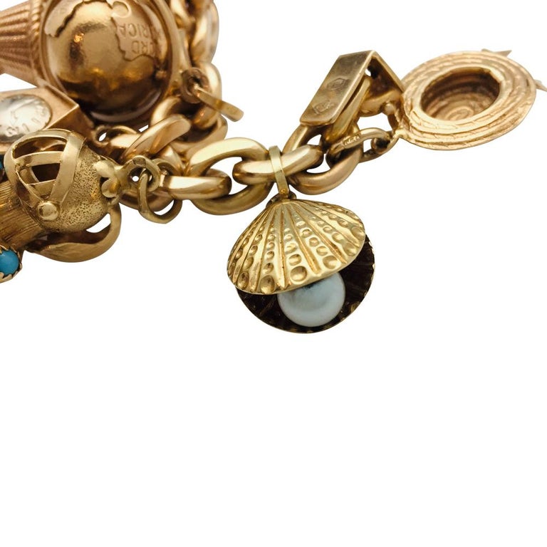 Yellow Gold Charm Bracelet at 1stDibs
