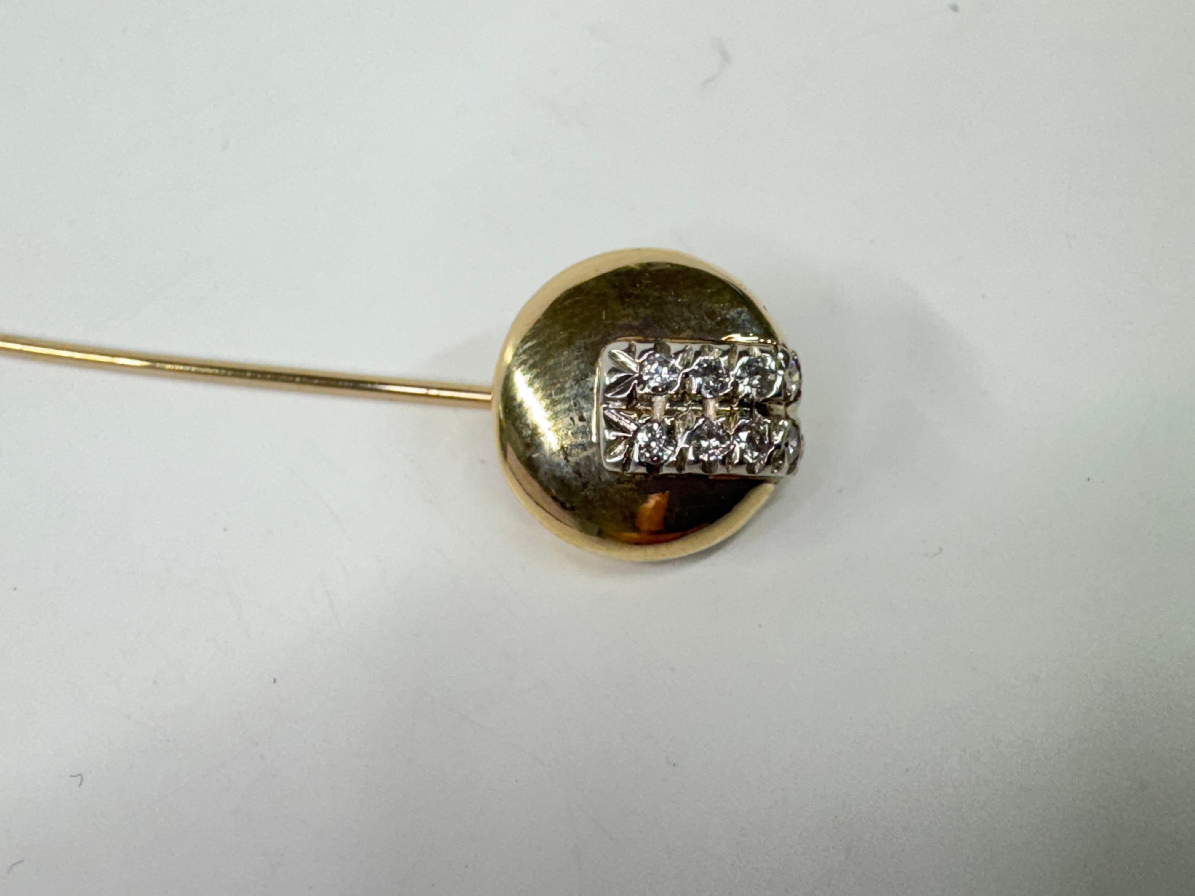 Yellow Gold Circular Diamond Stick Pin For Sale at 1stDibs | long stick ...