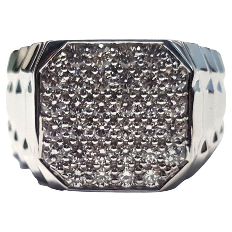 Customizable Yellow Gold Cluster Ring Unisex Signet Ring Yellow Gold ...