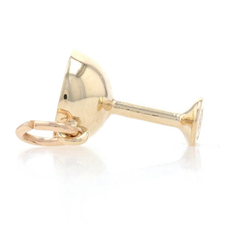 Yellow Gold Cocktail Glass Charm, 14k Martini Drink Beverage at 1stDibs