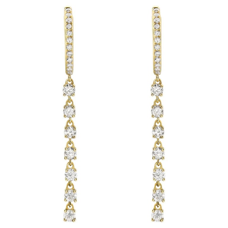 Yellow Gold Dangle Earrings For Sale at 1stDibs