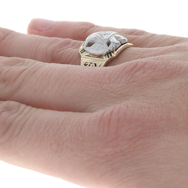 Yellow Gold Diamond 32nd Degree Scottish Rite Ring, 14k and Palladium ...