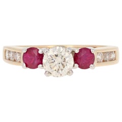 Round Brilliant Ruby Diamond Ring at 1stDibs