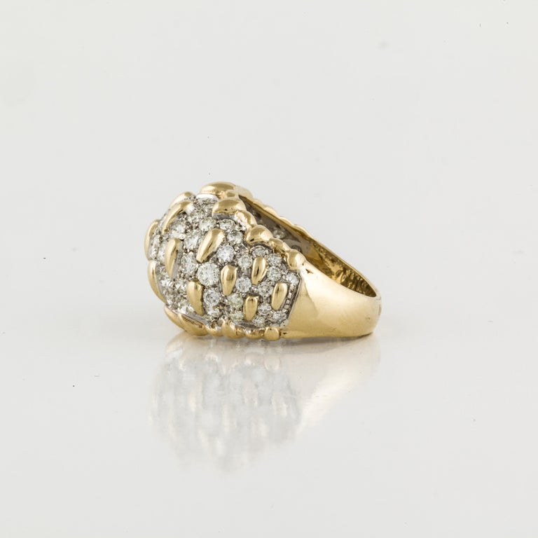 Diamond Bombay Dome Ring in 18K Yellow Gold For Sale at 1stDibs