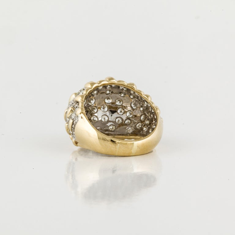 Diamond Bombay Dome Ring in 18K Yellow Gold For Sale at 1stDibs