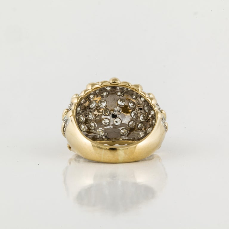 Diamond Bombay Dome Ring in 18K Yellow Gold For Sale at 1stDibs
