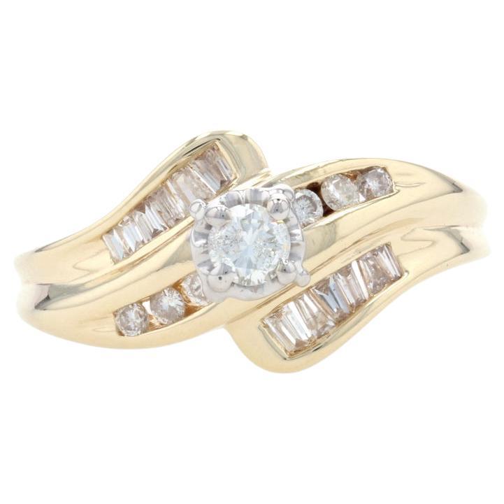 Antique Diamond Gold Bypass Engagement Ring at 1stDibs | vintage bypass ...