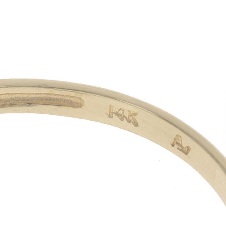Yellow Gold Diamond Bypass Ring 14k Single Cut Three-Stone For Sale at ...