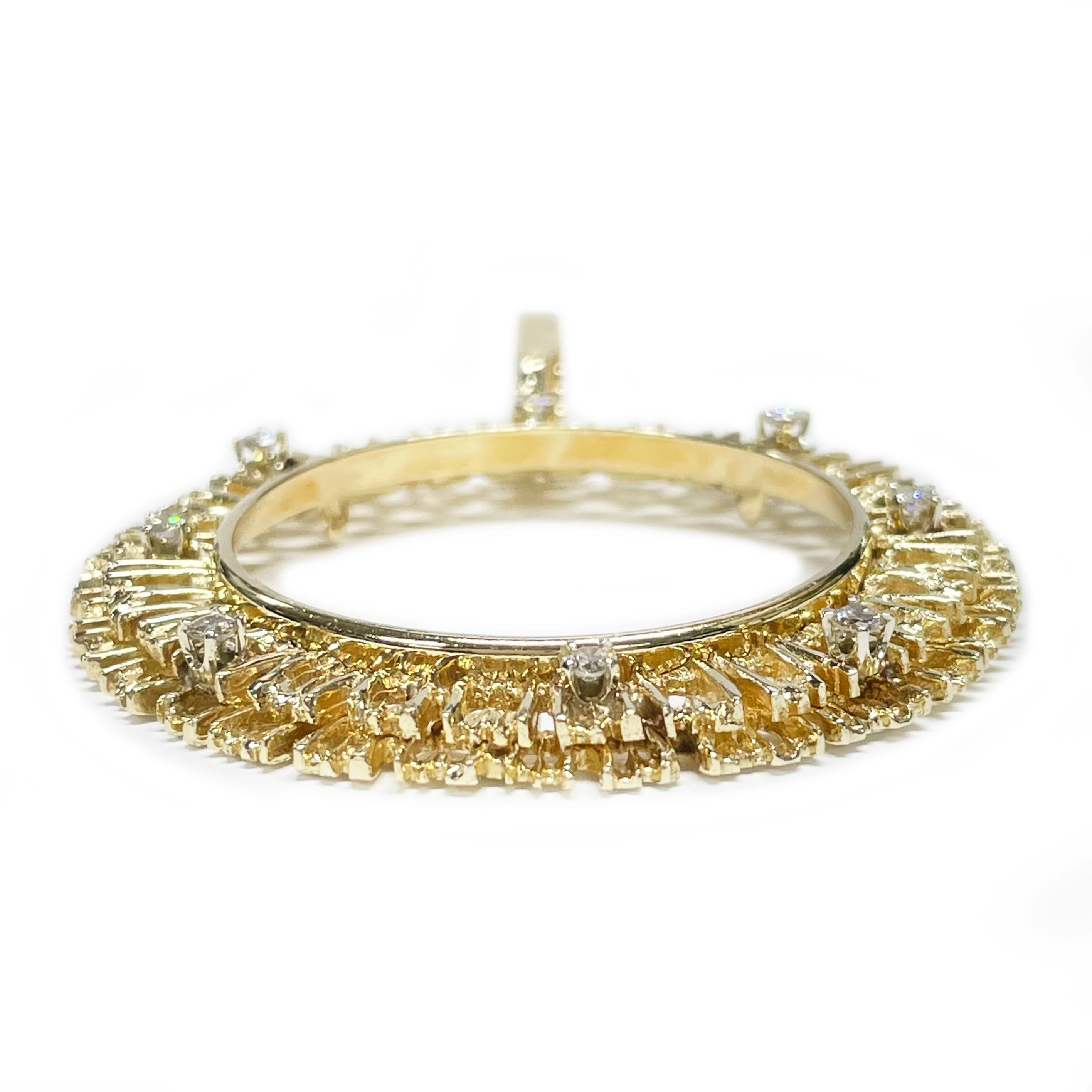 Yellow Gold Diamond Coin Bezel For Sale at 1stDibs