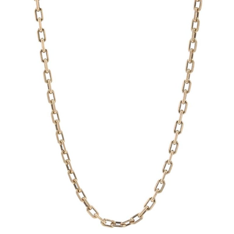 Yellow Gold Diamond Cut Cable Chain Necklace, 14k Italy For Sale at 1stDibs