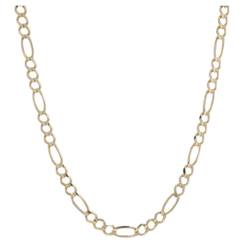 Milor Diamond Cut Figaro Chain Necklace 18" - Yellow Gold 14k Italy ...