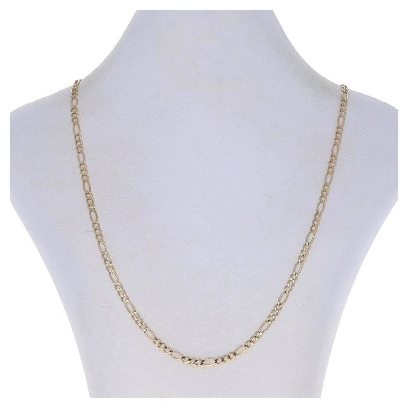 Milor Diamond Cut Figaro Chain Necklace 18" - Yellow Gold 14k Italy ...