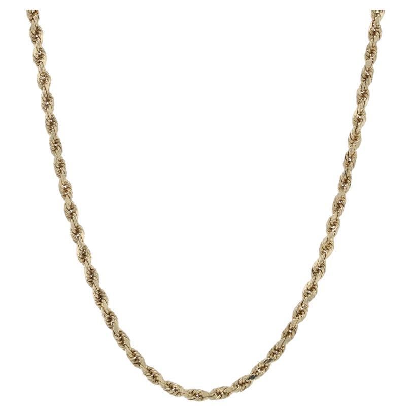 Yellow Gold Diamond Cut Rope Chain Necklace 20 1/2" - 14k Italy For ...