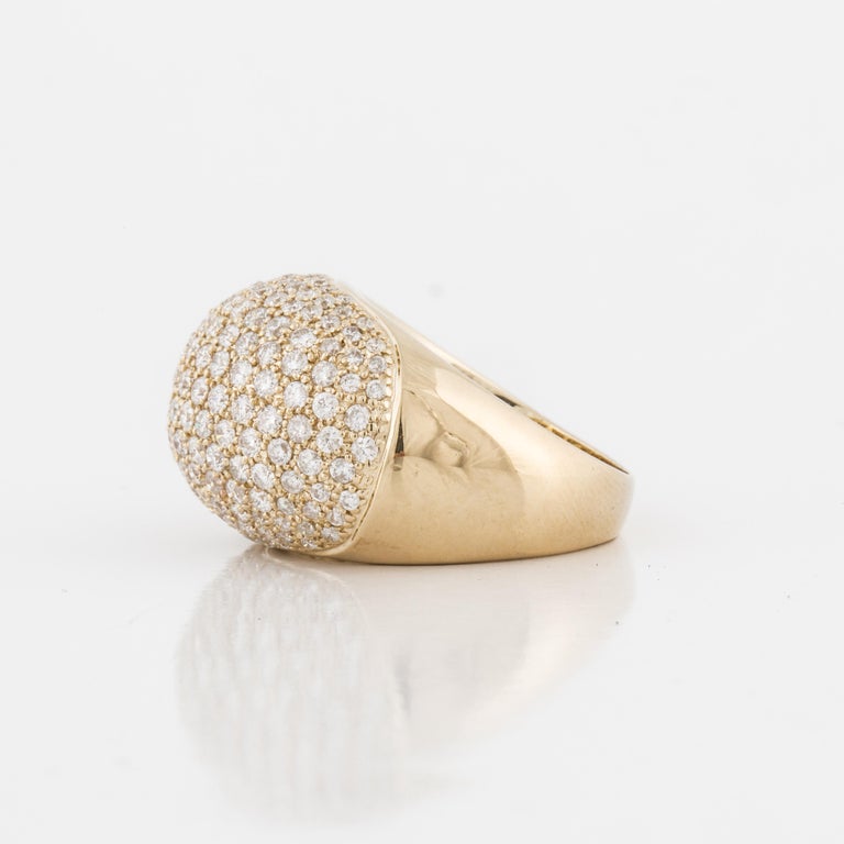 Yellow Gold Diamond Dome Ring at 1stDibs | diamond dome ring yellow ...