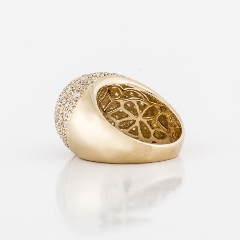 Yellow Gold Diamond Dome Ring at 1stDibs | diamond dome ring yellow ...