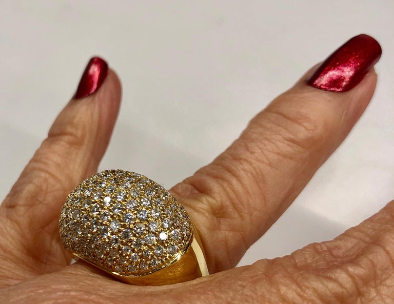 Yellow Gold Diamond Dome Ring at 1stDibs | diamond dome ring yellow ...