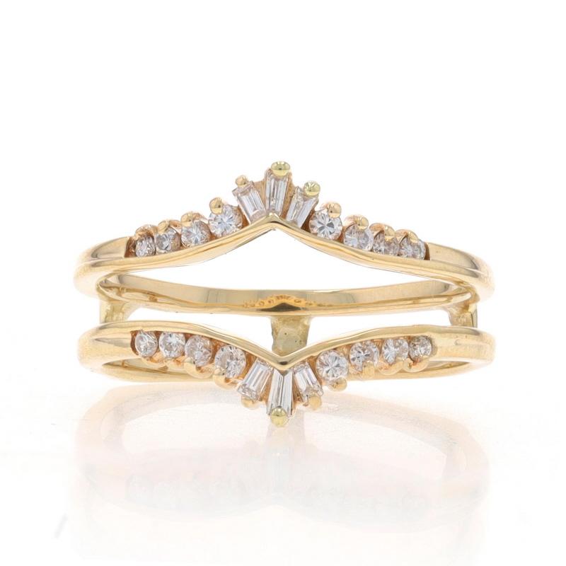 Yellow Gold Diamond Enhancer Wedding Band 14k Rd Baguette.32ctw Wrap ...