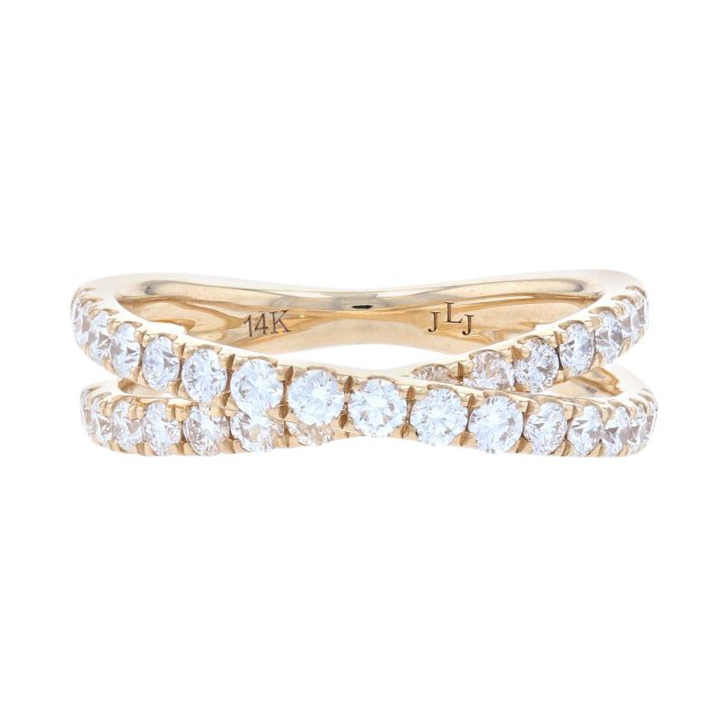 Yellow Gold Crossover Statement Band, 14k Ring For Sale at 1stDibs