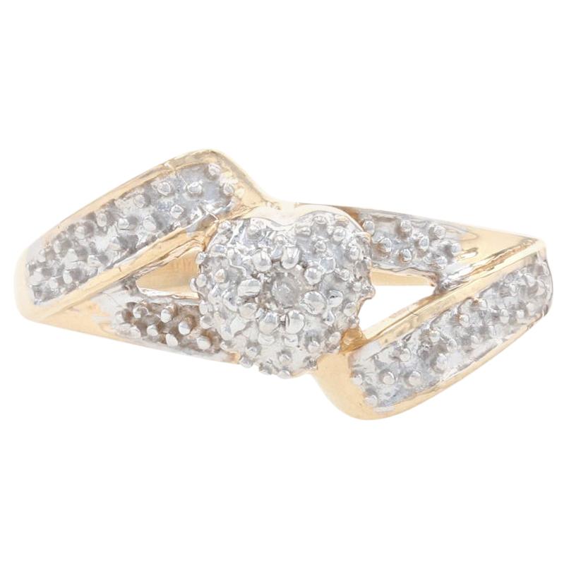 Customizable Yellow Gold Diamond Heart Bypass Ring, 10k Single Cut ...