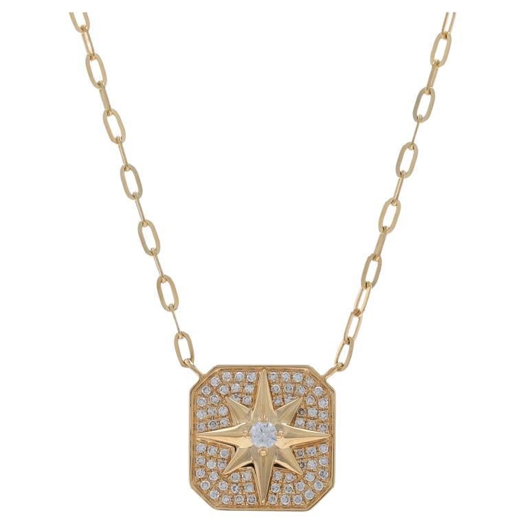 Yellow Gold Diamond North Star Pendant - 14k Round Brilliant .19ctw ...