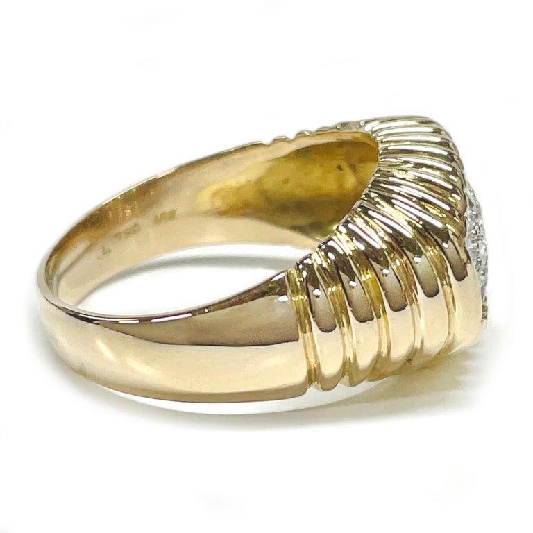 Yellow Gold Diamond Pavé Ring For Sale at 1stDibs