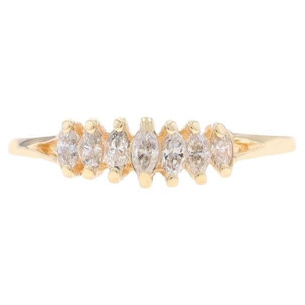 Yellow Gold Diamond Seven-Stone Ring - 14k Marquise .35ctw Tiered For ...