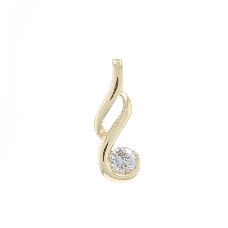 Yellow Gold Diamond Solitaire Pendant - 10k Round Brilliant .25ct For ...