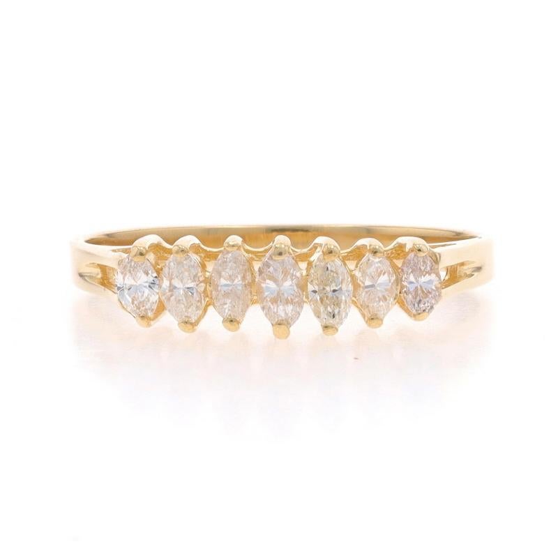 Yellow Gold Diamond Tiered Seven-Stone Band - 14k Marquise 1/4ctw Ring ...