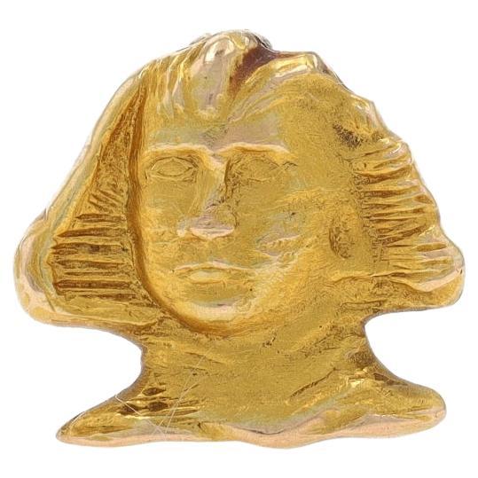 Yellow Gold Egyptian Bust Lapel Pin - 14k Great Sphinx of Giza Antique ...