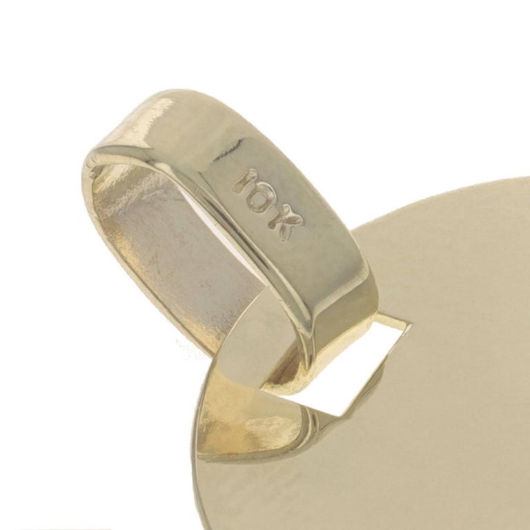Yellow Gold Engravable Disc Pendant 10k Circle For Sale at 1stDibs
