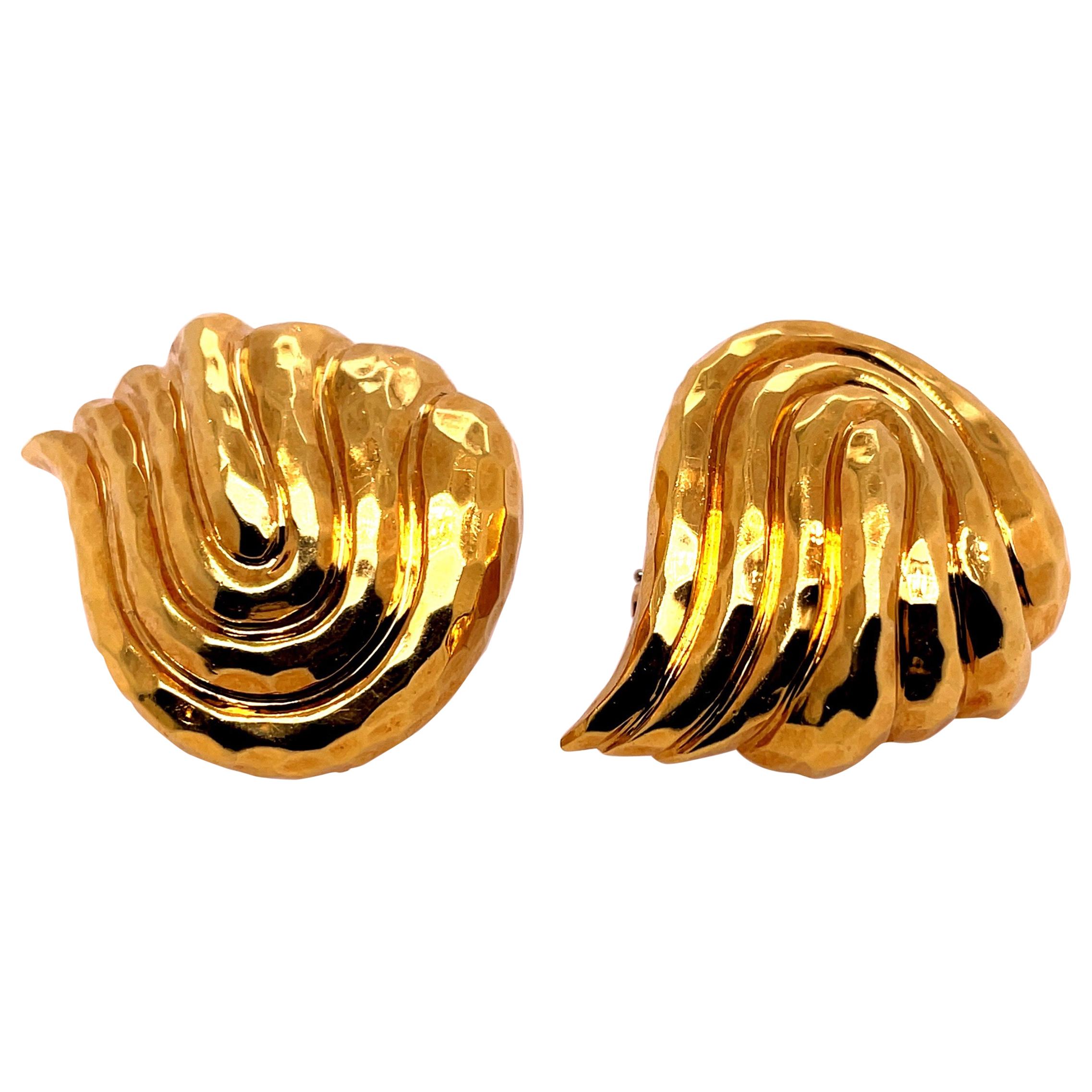 Henry Dunay Yellow Sapphire Diamond Gold Earrings at 1stDibs